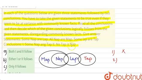 in each of the questions below are given three statements followed by two conclusions you have