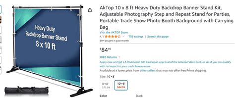 Aktop Heavy Duty Backdrop Banner Stand Kit Rio Grande Trade