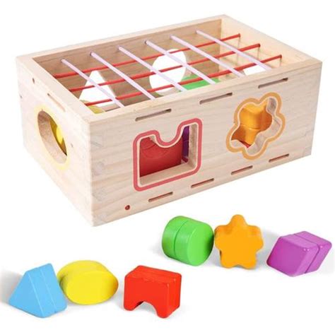 Jouet Trieur De Formes De Bb Poubelle De Tri Sensorielle En Bois