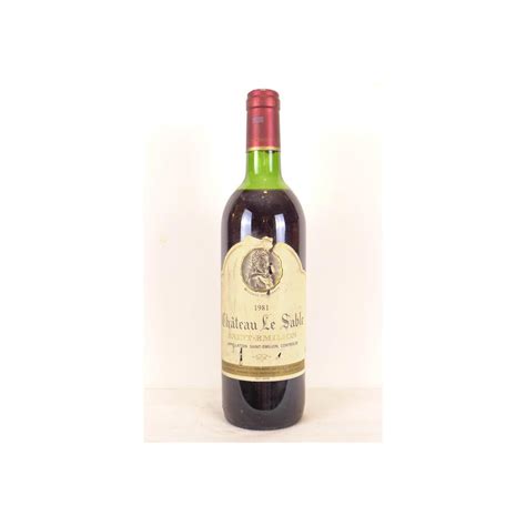 Saint émilion Château Le Sable Rouge 1981 la bouteille de 75 cl à