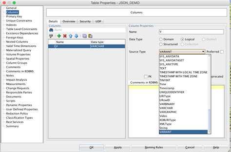 how to customizing oracle sql developer data modeler sddm to support snowflake variant