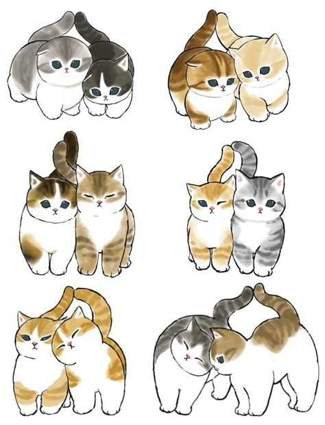 Six Colorful Cats Illustration