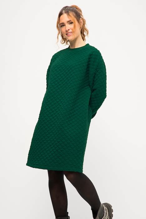 Robe midi en molleton Coupe oversize surpiqûres losange Avec