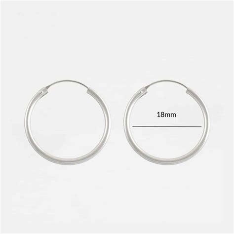18mm Silver Sleeper Hoop Earrings Silverado Jewellery