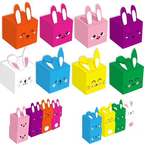 DALAETUS 24pcs Boîtes d emballage De Pâques Kit Lapins Porte Bonbons