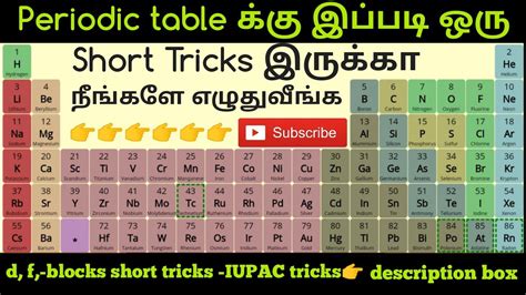 Easy Tricks To Remember Periodic Table In Tamil Simple Tricks To