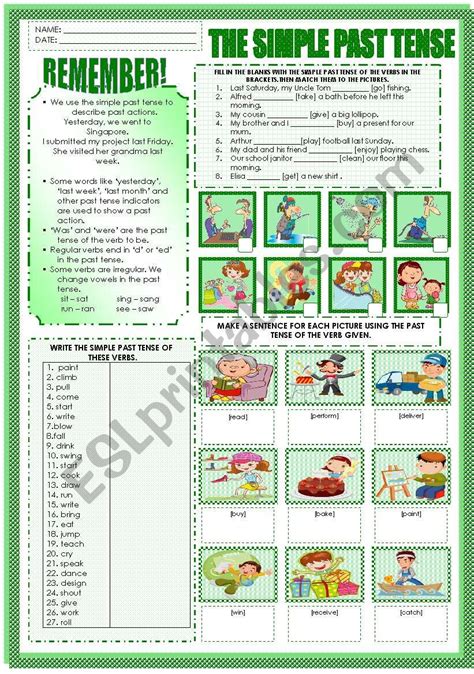Simple Past Tense Worksheet Free Esl Printable Worksheets Made By