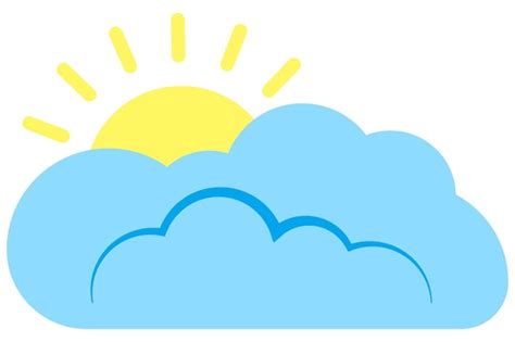 Ilustraci N De Vector Plano De Icono De Nube Y Sol Para Elemento De