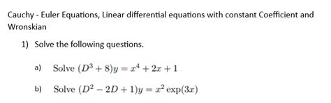cauchy euler equations linear differential