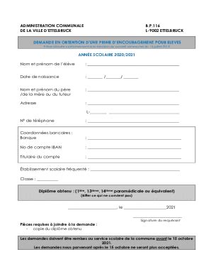 Fillable Online Demande En Obtention D Une Prime D Encouragement Pour