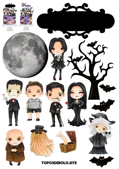 Topo De Bolo Wandinha Modelo 03 Familia Addams Topos De Bolo