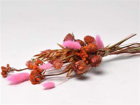 Droogbloemen Boeket Xl Roze Oranje Decofleur