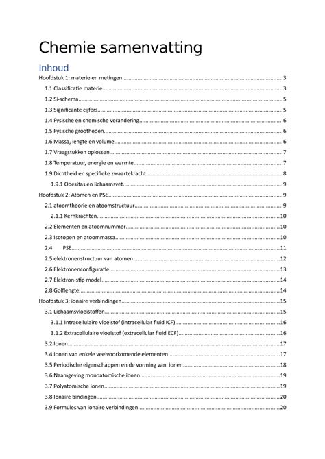 Samenvatting Chemie Chemie Samenvatting Hoofdstuk 1 Materie En Studocu