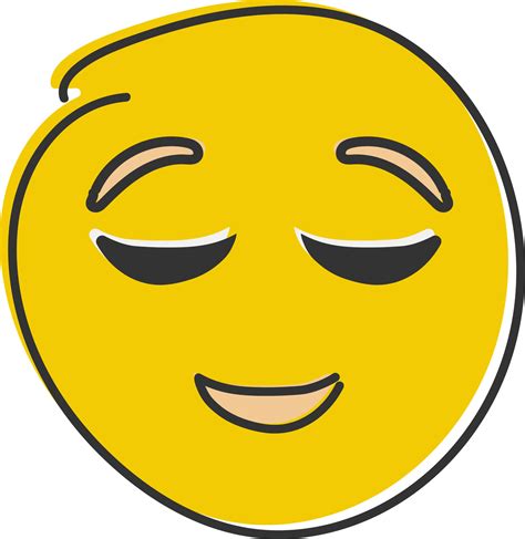 Calm Emoji Relieved Emoticon Peaceful Face With Closed Eyes And Smile