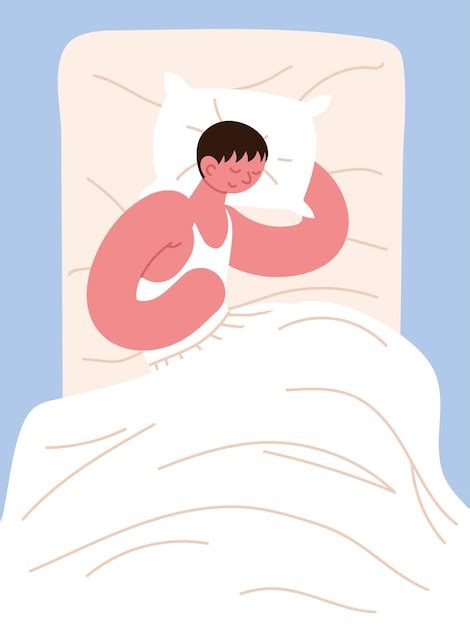 Premium Vector Man Sleeping On Bed