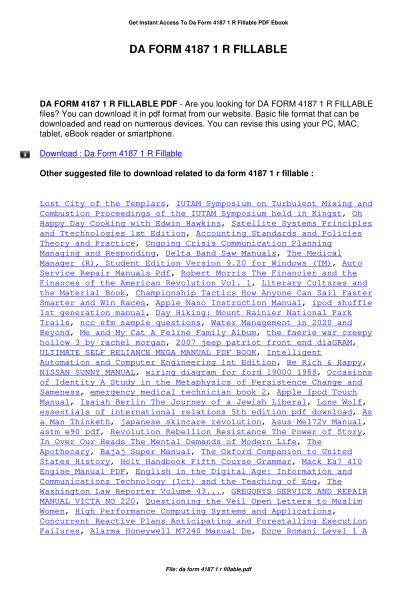 Da Form R Fillable Printable Forms Free Online