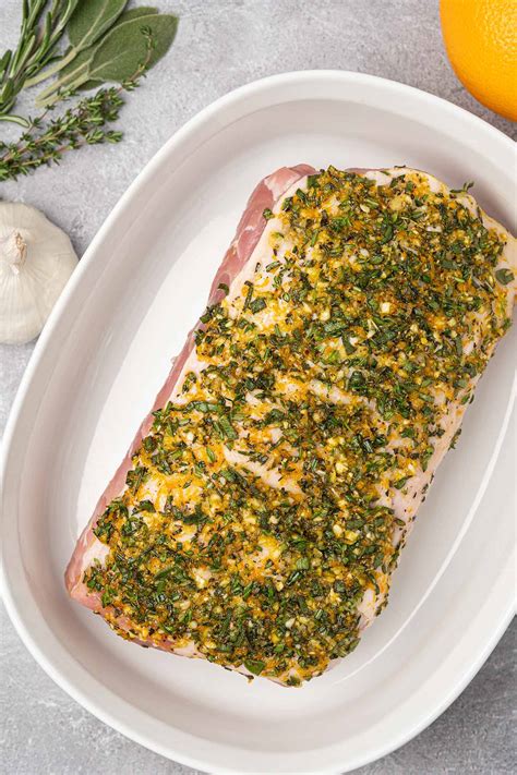 Garlic Herb Crusted Boneless Pork Roast
