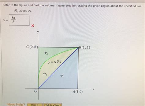 solved refer to the figure and find the volume v generated