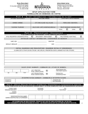 Fillable Online Www2 Gnb BPAP APPLICATION FORM FORMULAIRE DE DEMANDE DE