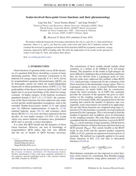 pdf scalar involved three point green functions and their phenomenology