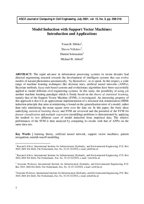 pdf model induction with support vector machines introduction and applications dimitri