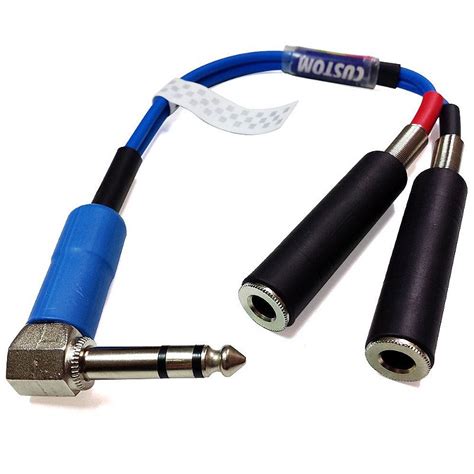 Adaptador Y splitter P10 90º macho 2 femeas Jack P10 Custom Cabos