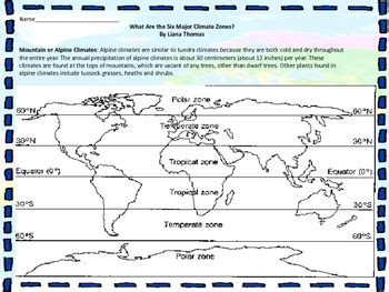 Activity For Teaching Temperature Zones Activities The Worlds Climate
