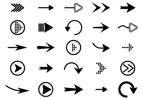 Premium Vector Directional Arrow Flat Style Set Of Different New Style Black Arrows For Web