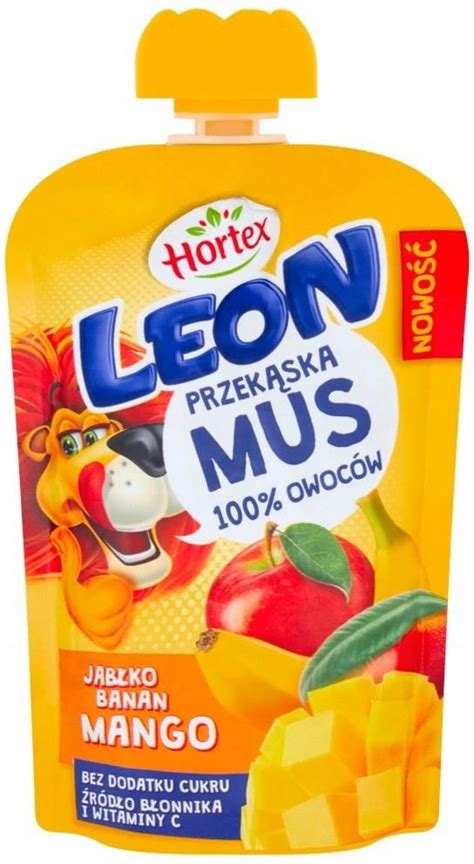 Hortex Leon Mus Banan Jabłko Mango 12 x 100g Ceny i opinie Ceneo pl