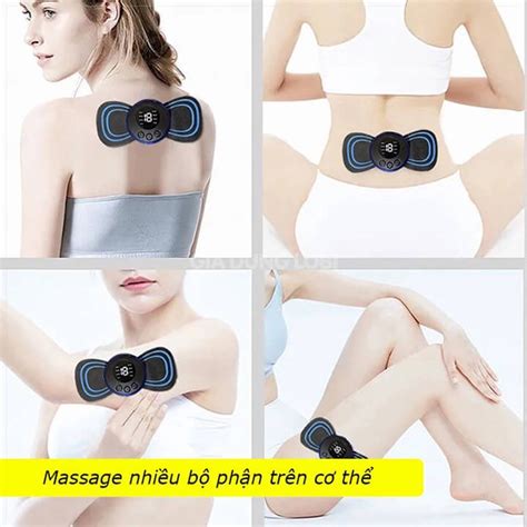 Miếng Dán Massage Xung Điện EMS Tích Hợp 6 Chế Độ Giảm Nhức Mỏi Cổ Vai