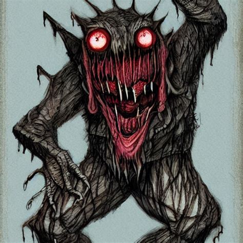 Prompthunt Horrifying Concept Art Of A Scary Monster Built Out Of