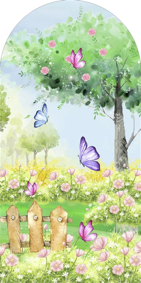 Painel Sublimado Vertical Romano Frente Unica Jardim Aquarela