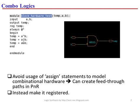 asic system on chip vlsi design how hardware is inferred combo logics