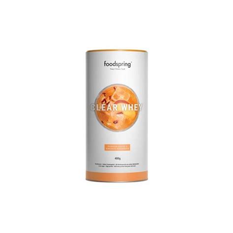 FOODSPRING Clear Whey 480 g Tè Freddo alla Pesca ed Ibisco