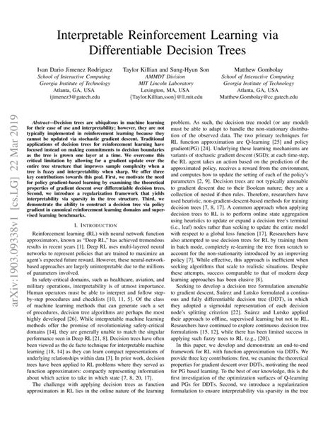 interpretable reinforcement learning via differentiable decision trees deepai