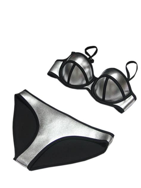 Silver Shiny Sexy Bikini Set WT32982A Wonderbeauty China Trading