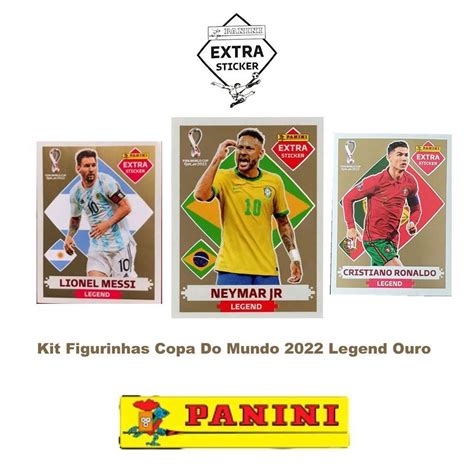 Figurinhas Gold Extras Legends Neymar Jr Messi Cr Ouro Submarino