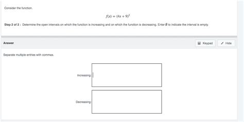 solved consider the function f x 4x 9 2 determine
