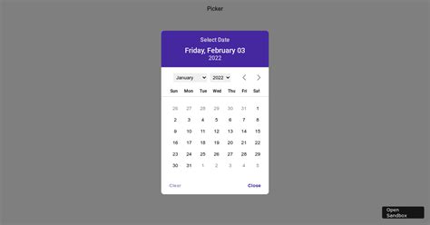 React Responsive Datepicker Examples CodeSandbox
