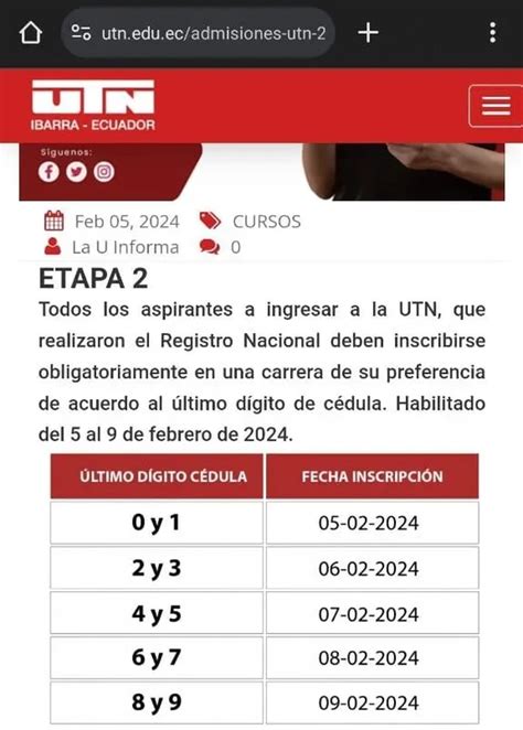 Inscripciones 1S 2024 Universidad Técnica del Norte