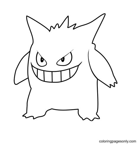 33 Gengar Coloring Pages ColoringPagesOnly