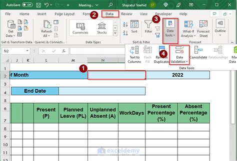 How To Prepare A Meeting Attendance Sheet In Excel Exceldemy
