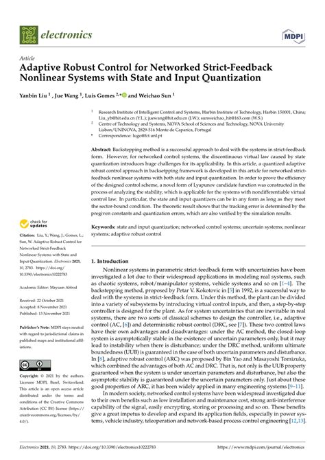 pdf adaptive robust control for networked strict feedback nonlinear systems with state and