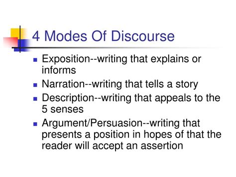 ppt modes of discourse powerpoint presentation free download id 1042303