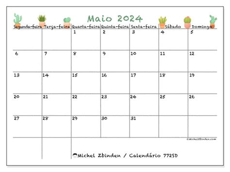 Calendário Maio 2024 772 Michel Zbinden PT