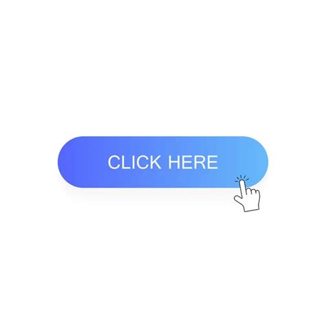 Hand Cursor With Animation Of Action Over Button With Text Click Here