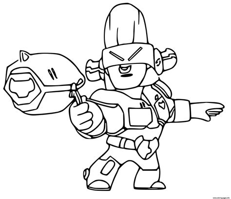 Brawl Stars Force Starr Bull De L Espace Coloring Page Printable