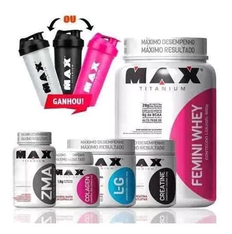 Suplemento en cápsulas Max Titanium Kit Whey Femini Bcaa Zma