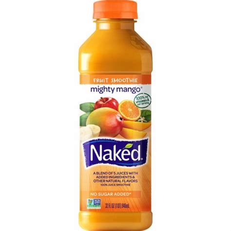 Naked Mighty Mango 100 Fruit Juice Smoothie SmartLabel