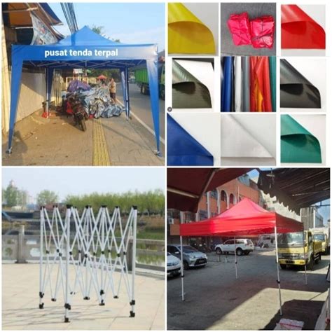 Jual Tenda Lipat Premium Ukuran 3x3 Atap Pvc Uno 410 Gsm Semi Karet